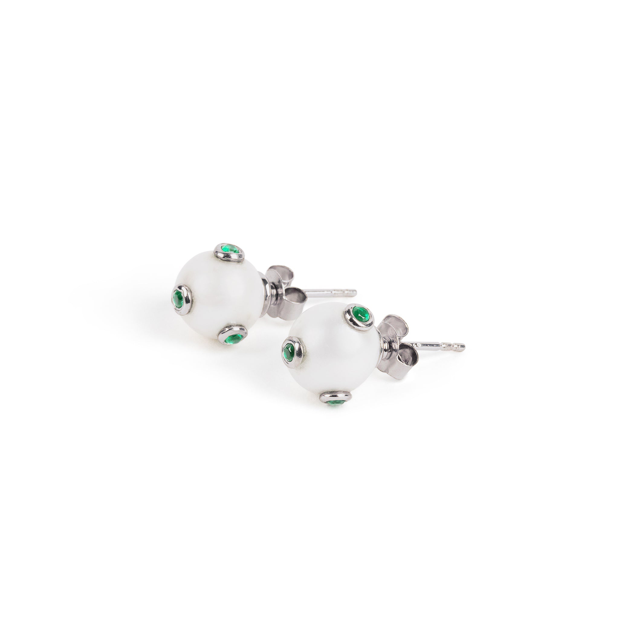 White and green earrings store